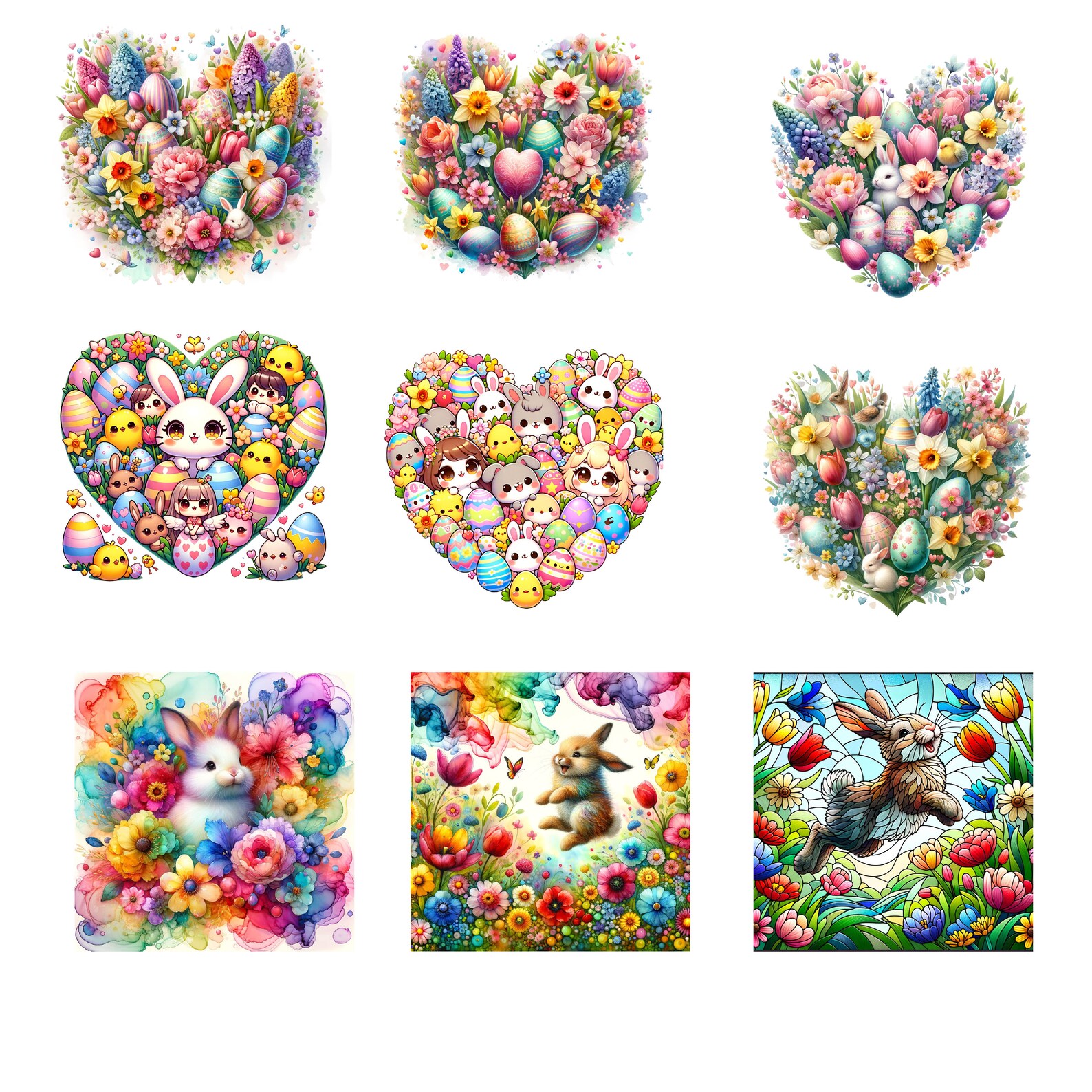 Easter Clipart Bundle, 50 PNG SVG Files, Easter Bunny Clipart, Easter ...