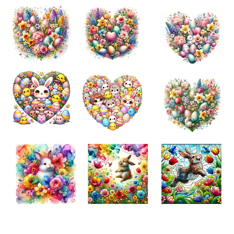 Easter Clipart Bundle, 50 PNG SVG Files, Easter Bunny Clipart, Easter ...