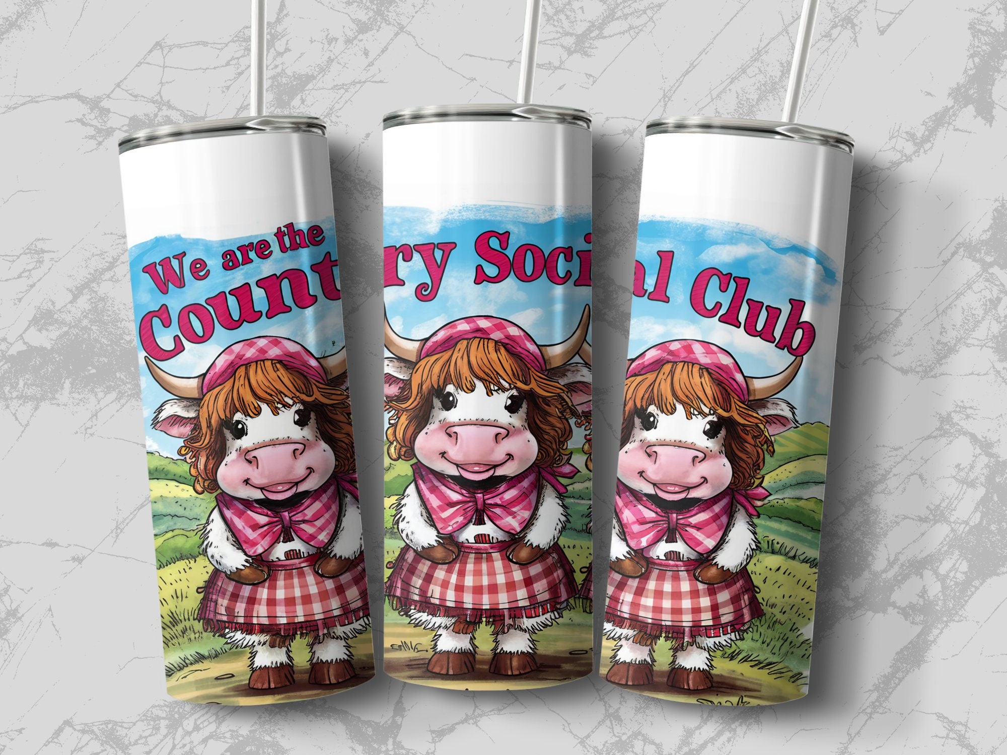 Cute Highland Cow PNG Digital Download, Farm Animal 20oz Skinny Tumbler ...