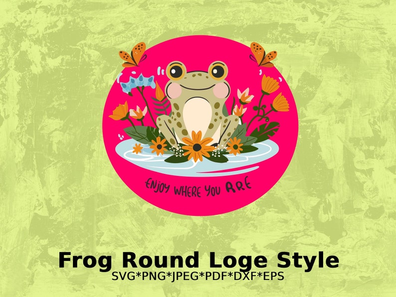 Cute Frog SVG, Round Logo Style, Digital Downloadable, Frog Anime Svg ...