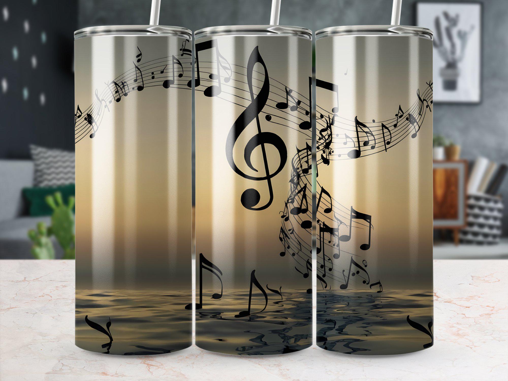 Musical Notes Tumbler Wrap: Music Lover Sublimation Design (digital ...
