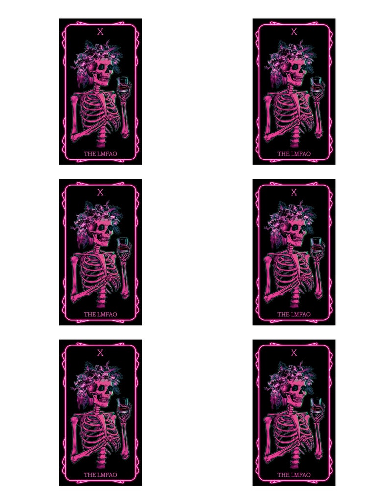 Carta de Tarot Irónica de Neón PNG, El Arte Esqueleto LMFAO, Descarga ...