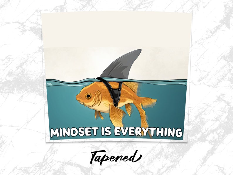 Mindset is Everything Fish Shark Graphic 20oz Skinny Tumbler Wrap ...
