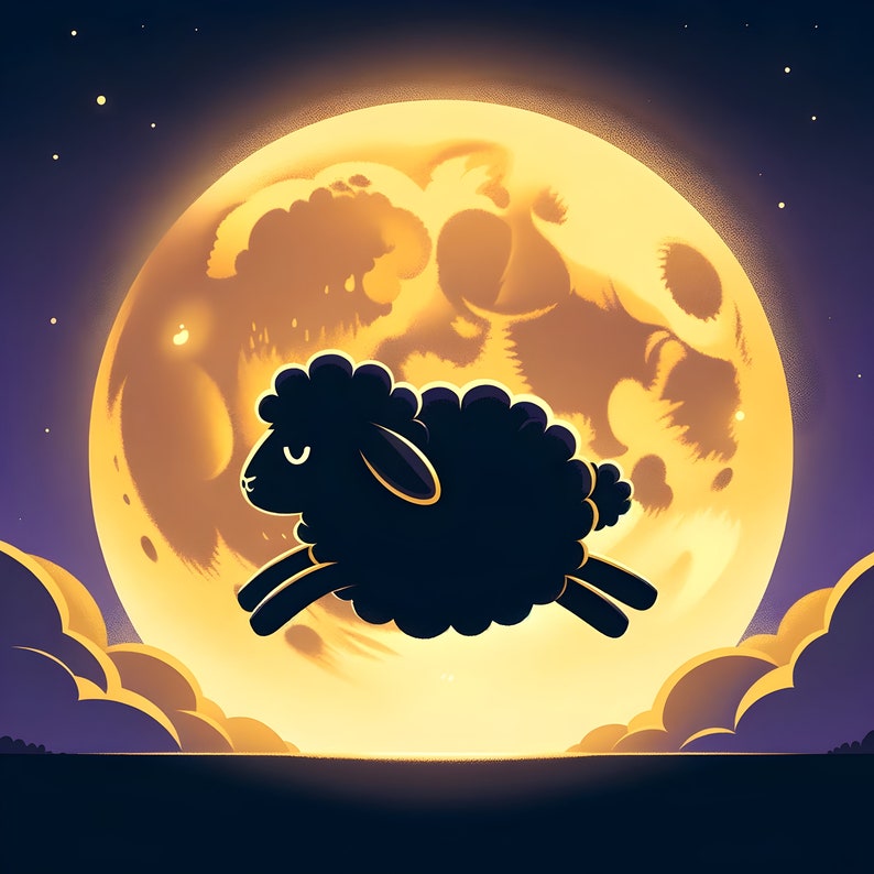 Dreamy Sheep Clipart Bundle, 15 Night Sky Sheep Illustrations, Moon ...