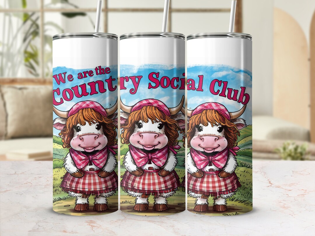Cute Highland Cow PNG Digital Download, Farm Animal 20oz Skinny Tumbler ...