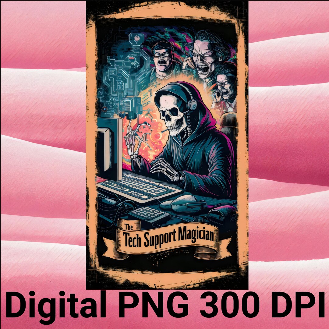 Funny Tech Support Magician Tarot Card PNG, Digital Download, Colorful ...