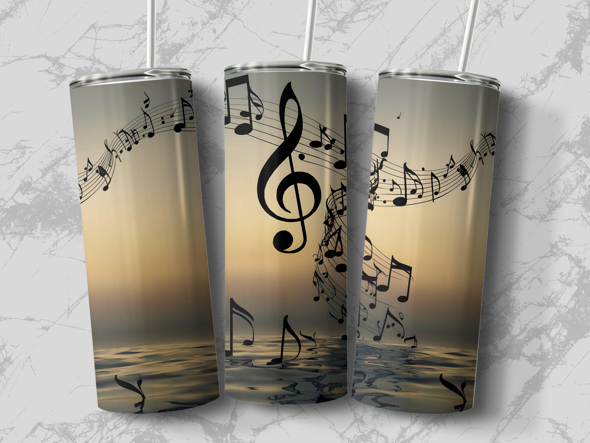 Musical Notes Tumbler Wrap: Music Lover Sublimation Design (digital ...
