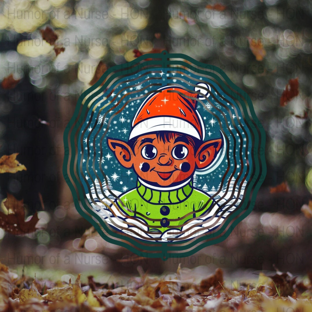 Smart Elf Spinner Sublimation Design Template, Wind Spinner SVG, 10 ...