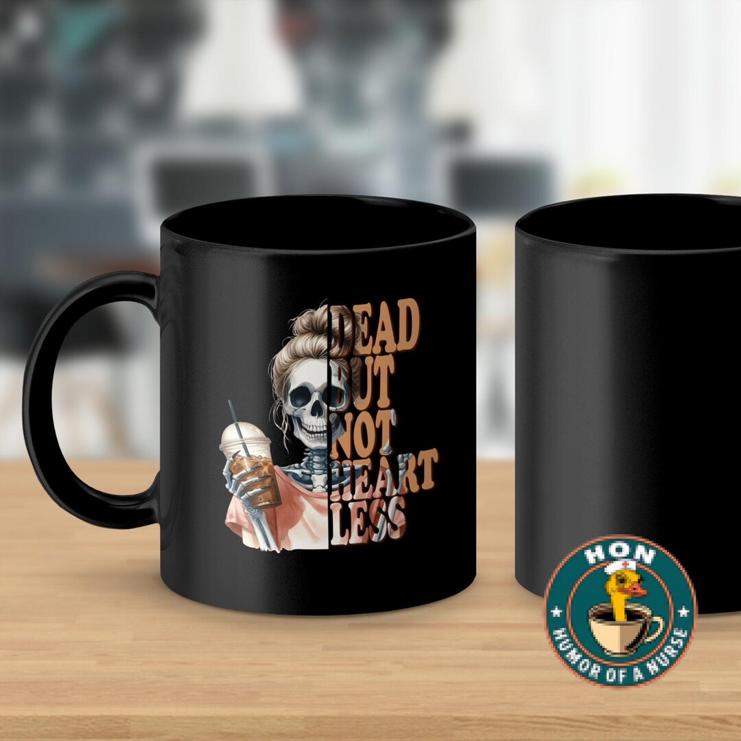 Skeleton Iced Coffee Mug, Dead but Not Heartless, Goth Halloween Mug - Etsy