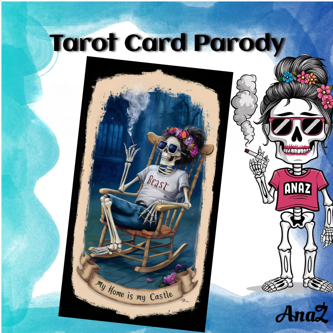 Funny Beast Tarot Card Skeleton Parody Print (digital Download) - Etsy