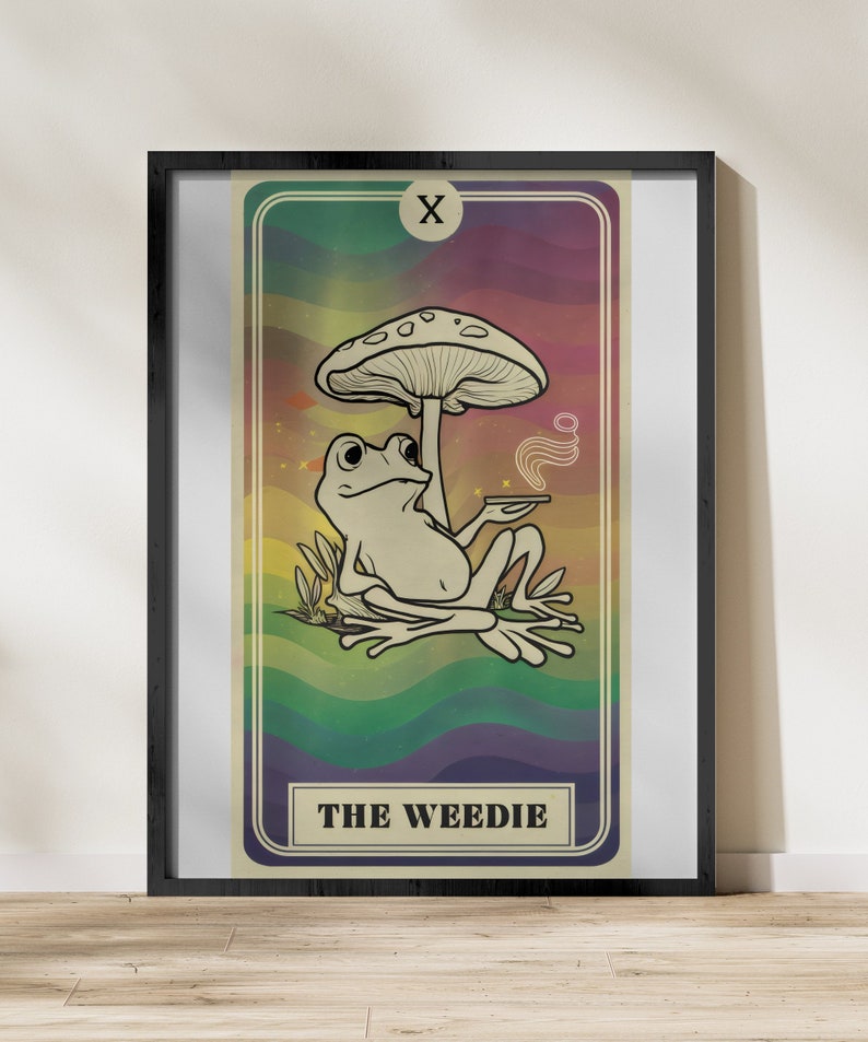 The Weedie, Psychedelic Frog Tarot Card, Digital PNG, Mystical Toad ...