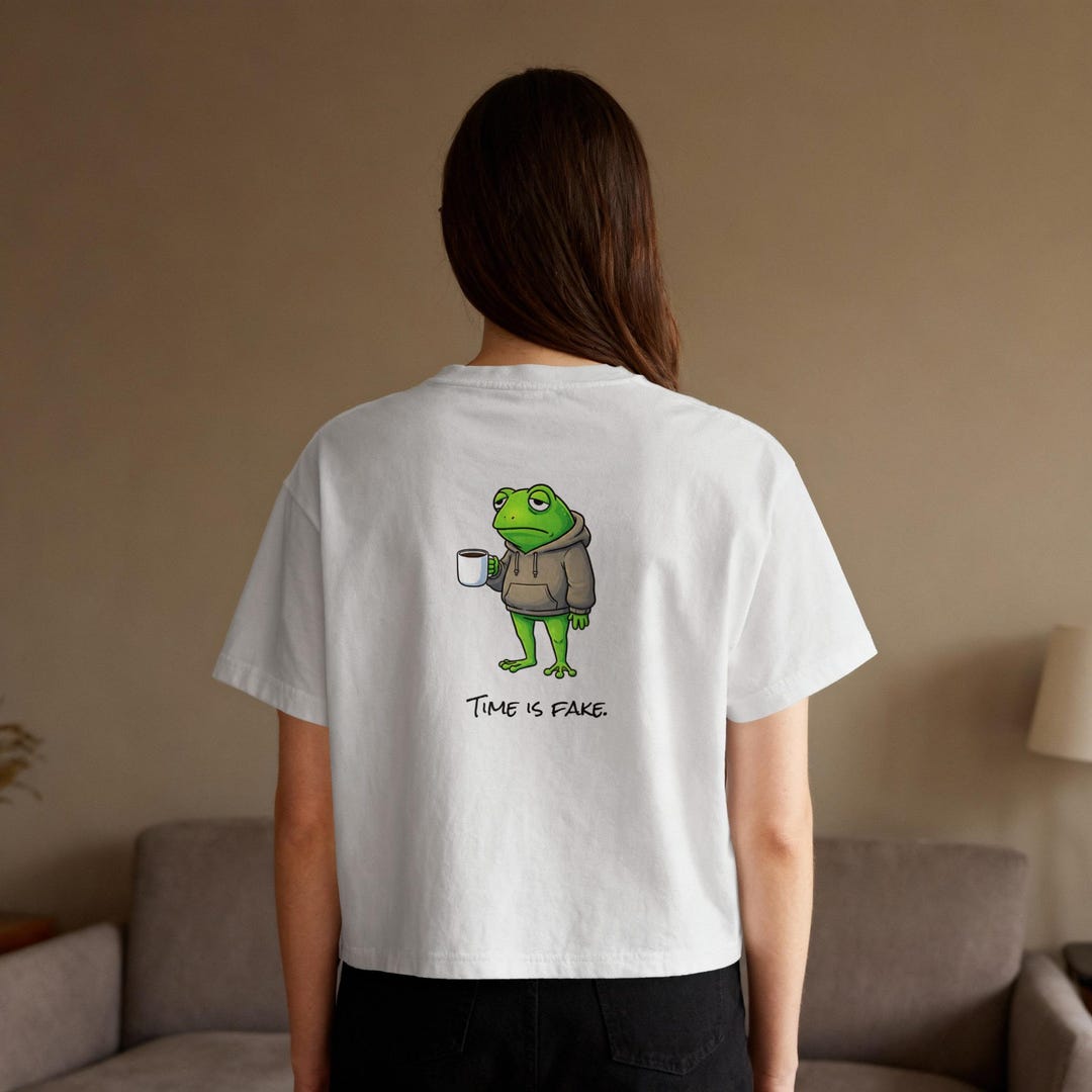 Time is Fake Frog SVG, Funny Frog PNG, Coffee Frog Digital Download ...