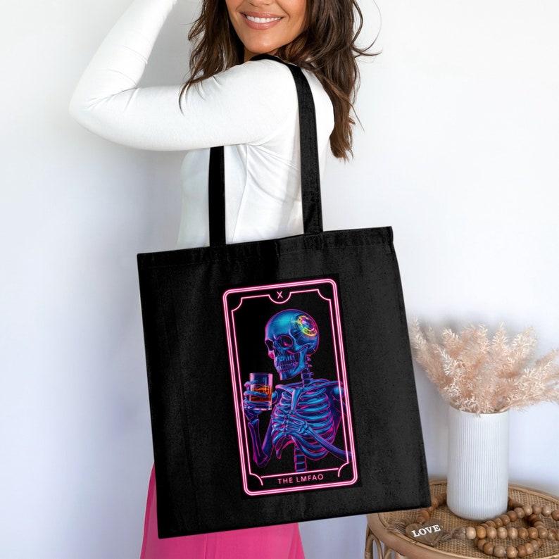 Ironical Tarot Card Digital PNG, the Lmfao Skeleton With Drink, Neon X ...