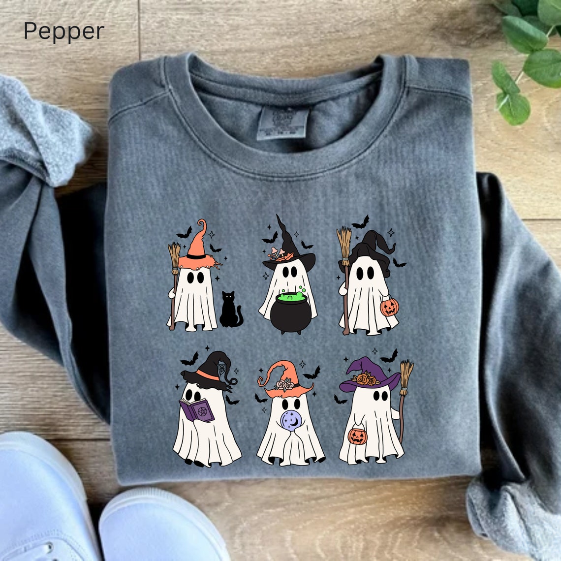 Spooky Cute Ghost Sweatshirt Halloween Ghost Sweater Cute Ghost Sweater ...