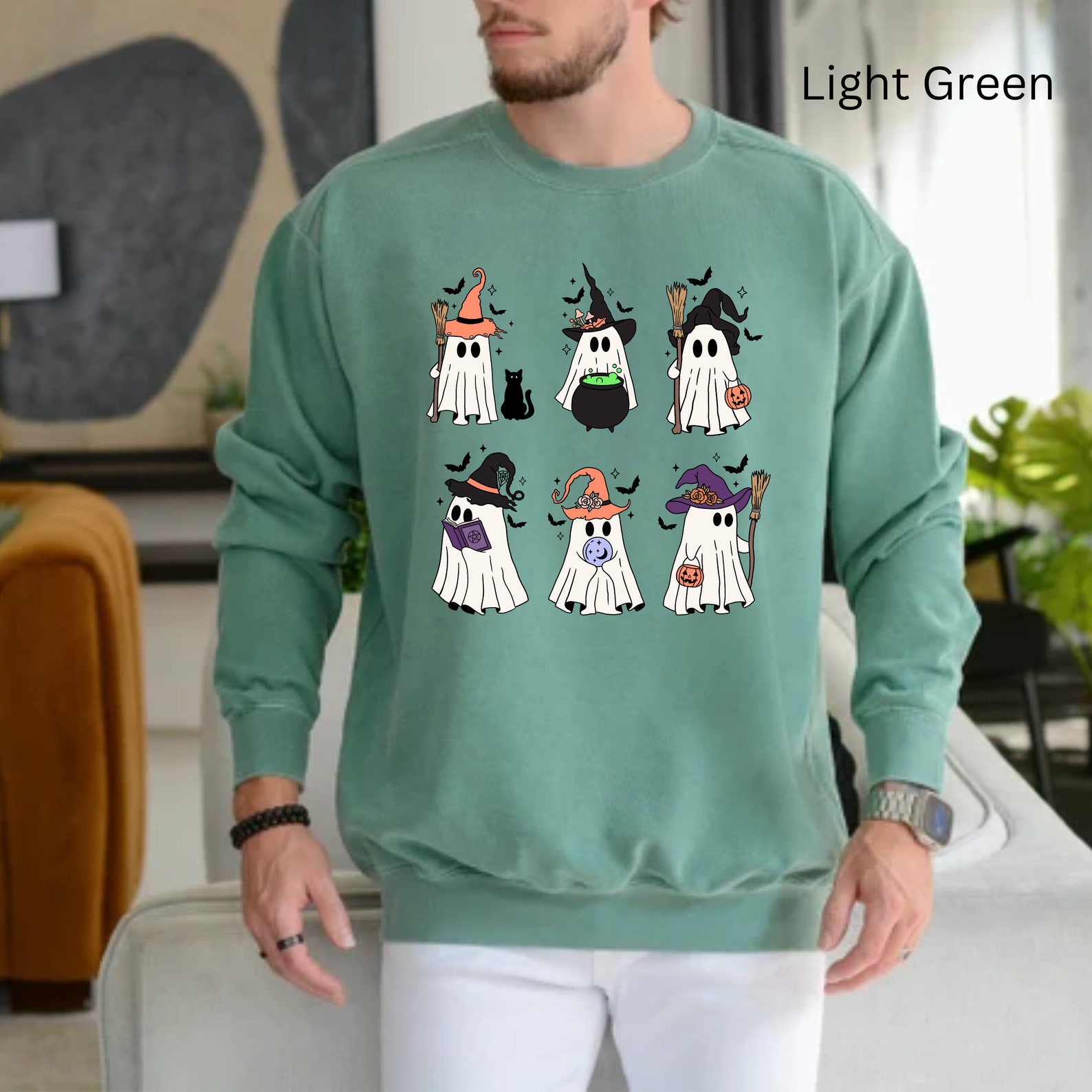 Spooky Cute Ghost Sweatshirt Halloween Ghost Sweater Cute Ghost Sweater ...