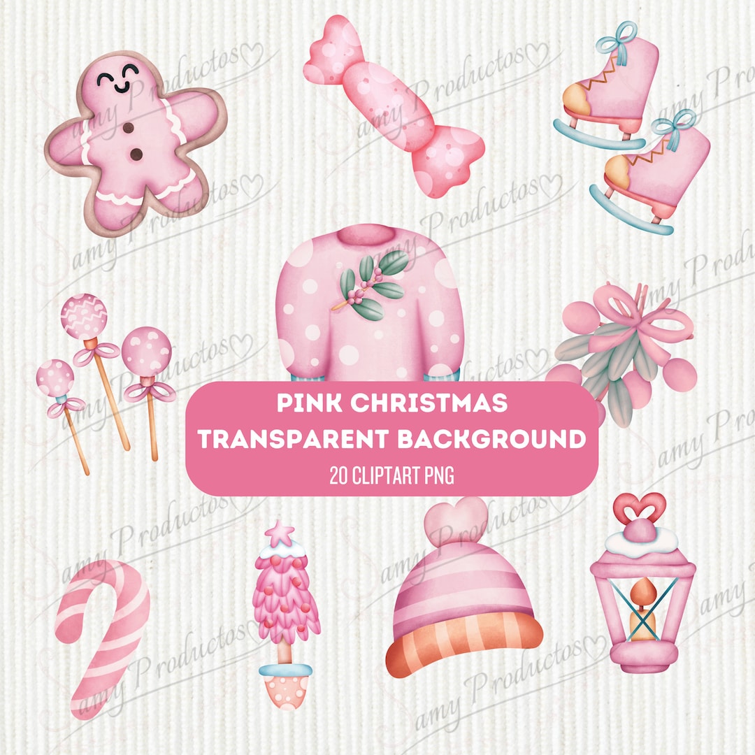 Pink Christmas Clipart PNG | Winter Clipart | Christmas Png | Holiday ...