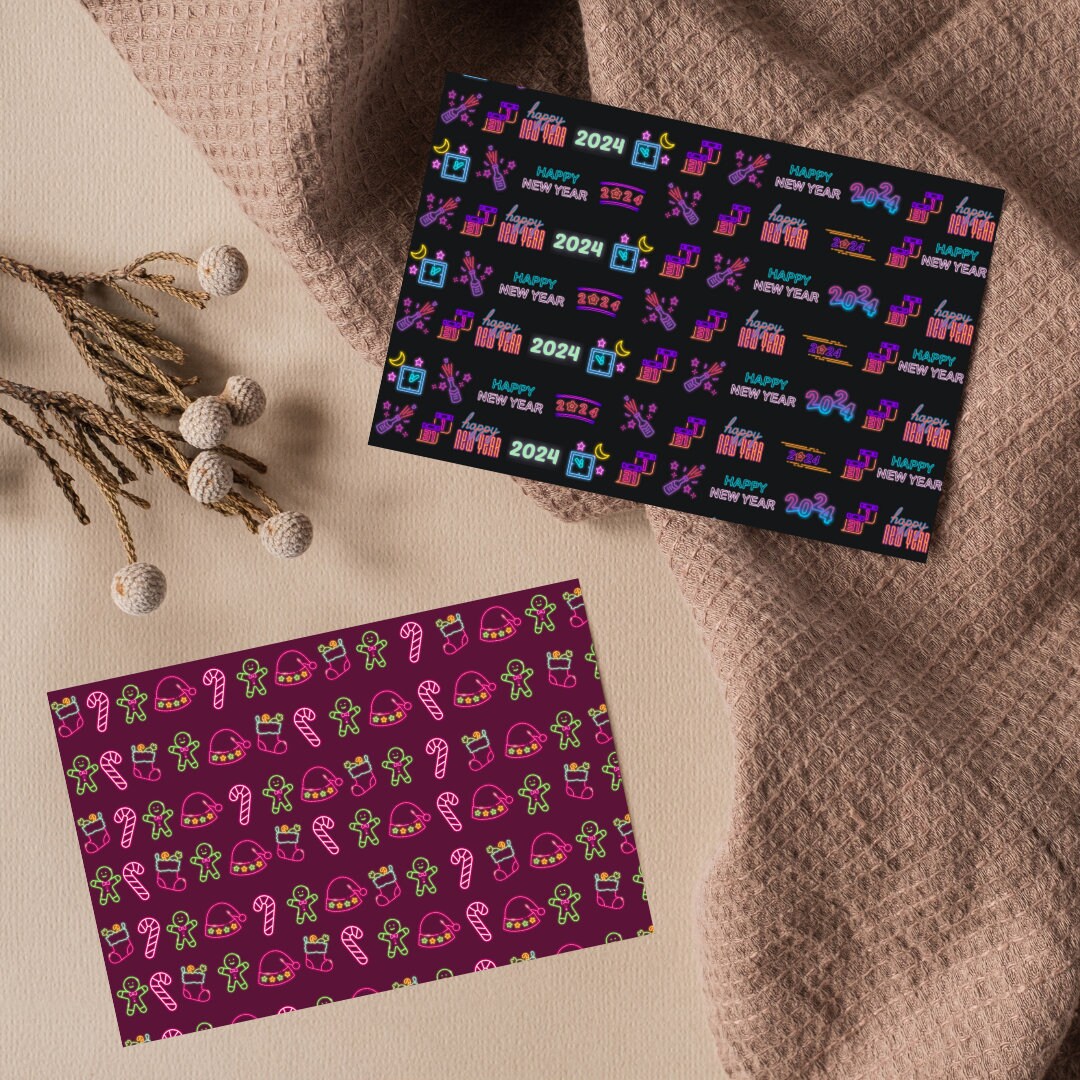 Neon Christmas Digital Paper | 10 Digital Papers | Different Background ...