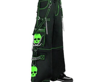 Super Skull Gothic Cyber Chain Goth Jeans Punk Rock Pants - Etsy