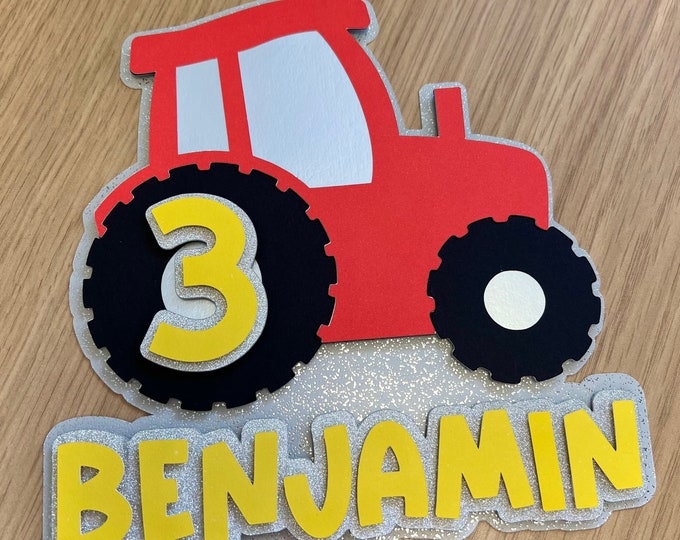 Personalised Tractor Cake Topper, Farm Cake Decoration, John Deere ...