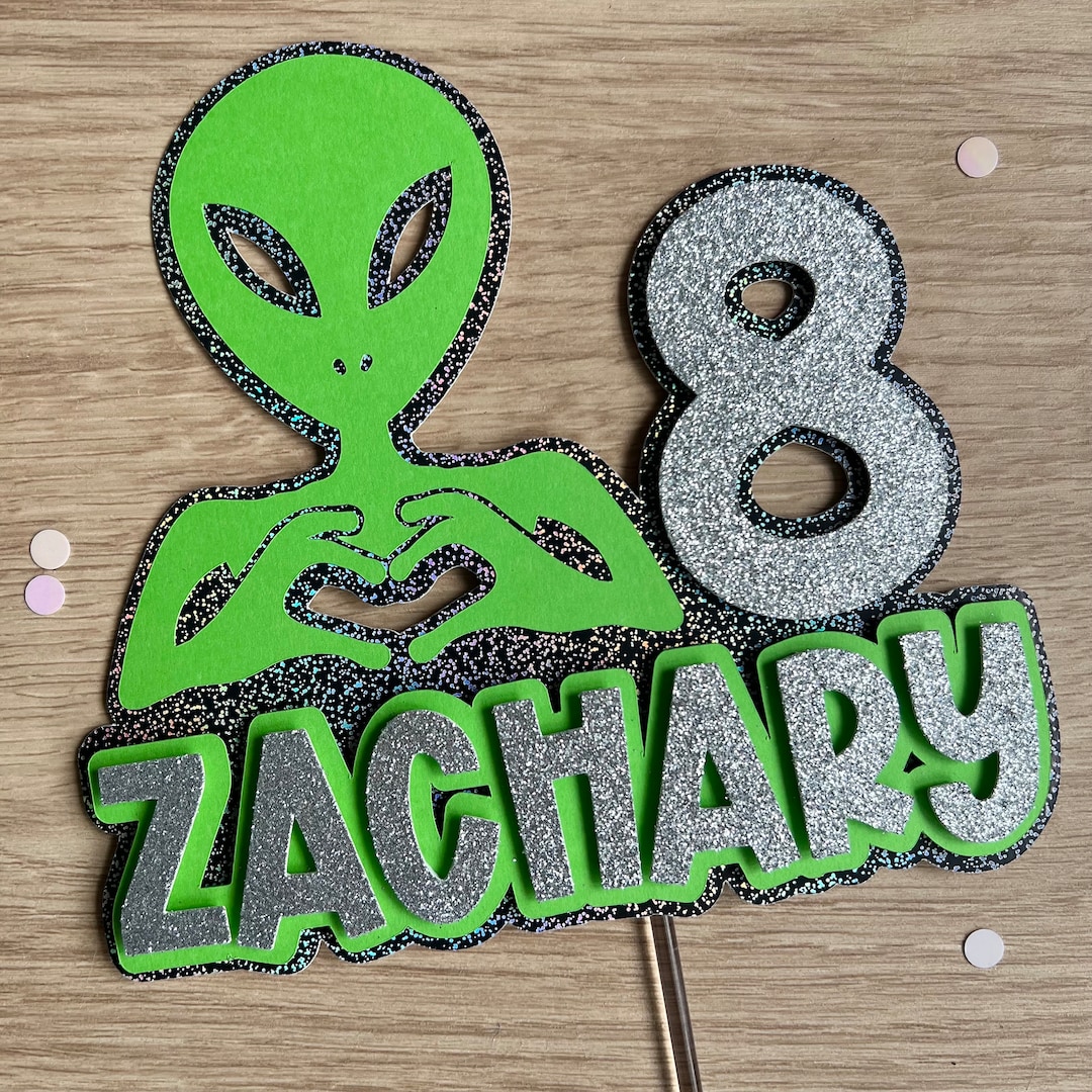 Alien Cake Topper, Space Birthday Party Theme, Extra Terrestrial Cake ...