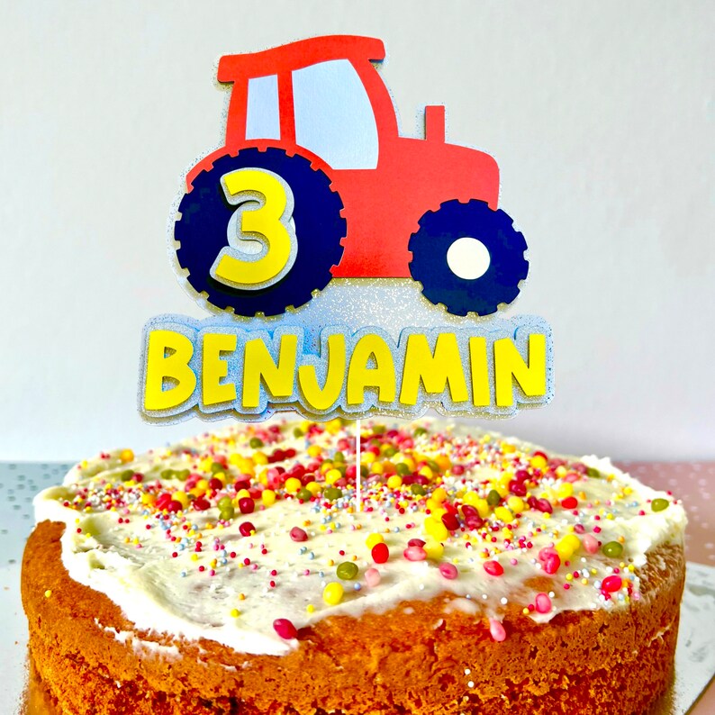 Personalised Tractor Cake Topper, Farm Cake Decoration, John Deere ...