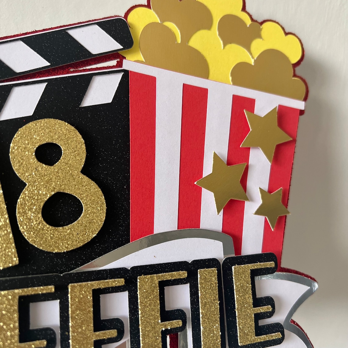 Personalised Movie Cake Topper With Custom Name and Age, Cinema Theme ...