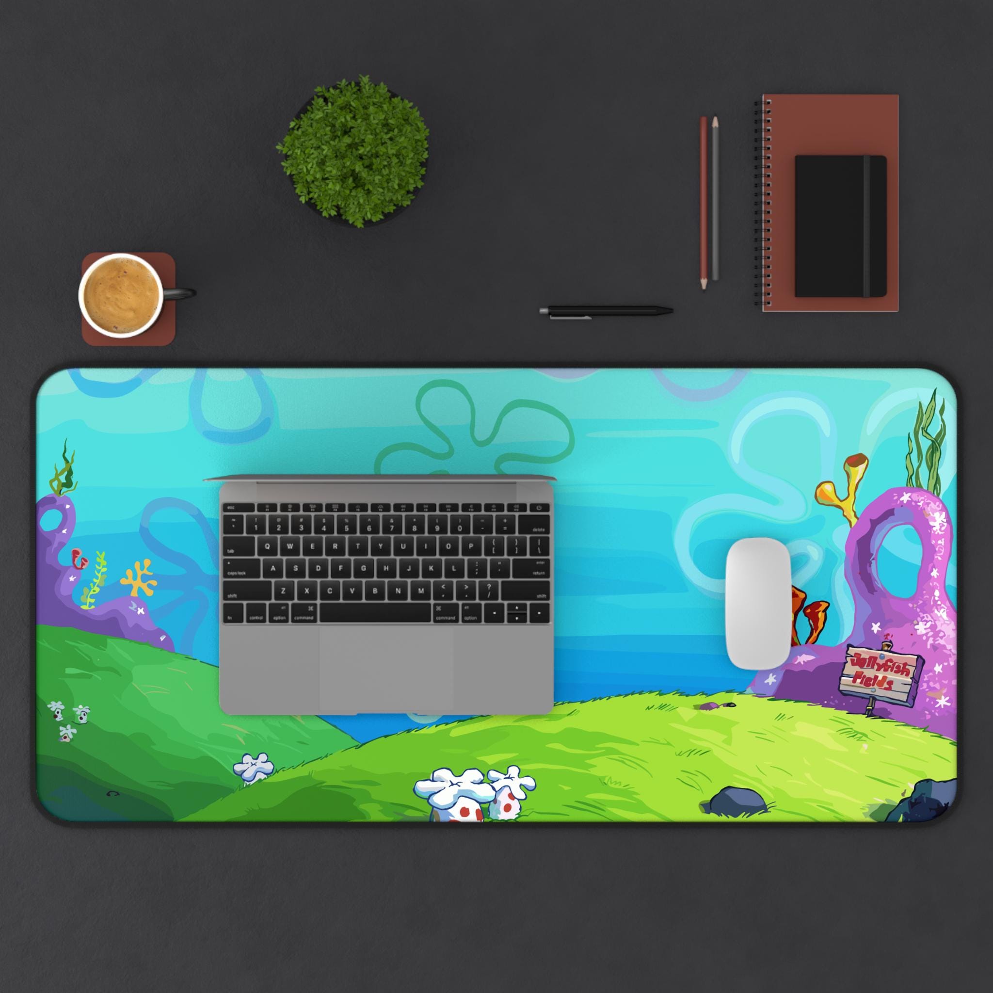 Spongebob Jellyfish Fields Colorful Cartoon Mousepad | 3 Sizes | Gaming ...