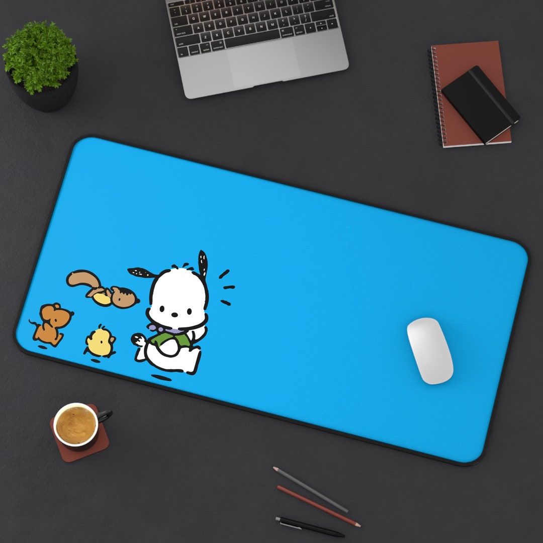 Pochacco Corner Running Blue Kawaii Sanrio Mousepad 3 Sizes Gaming Desk ...