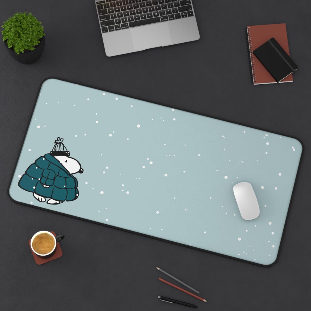 Snoopy Peanuts Puffer Snow Christmas Cartoon Mousepad 3 Sizes Gaming ...