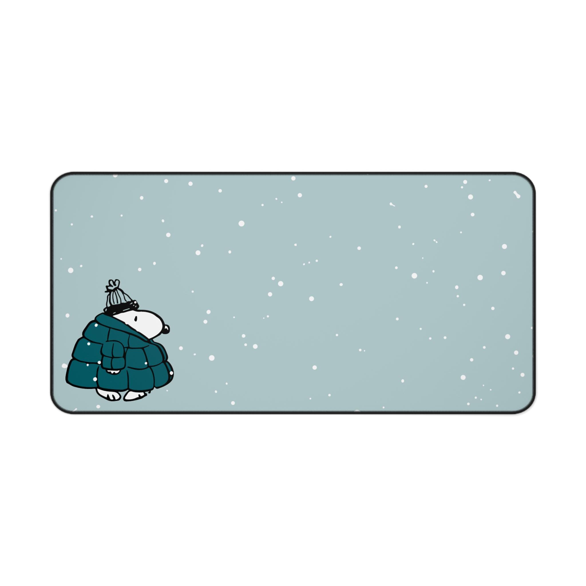 Snoopy Peanuts Puffer Snow Christmas Cartoon Mousepad 3 Sizes Gaming ...