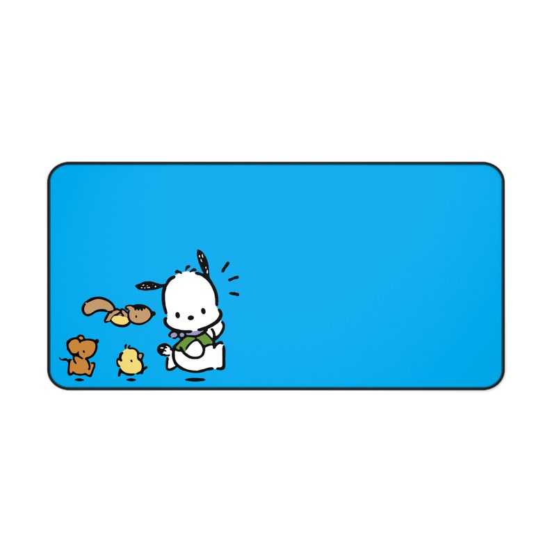Pochacco Corner Running Blue Kawaii Sanrio Mousepad 3 Sizes Gaming Desk ...