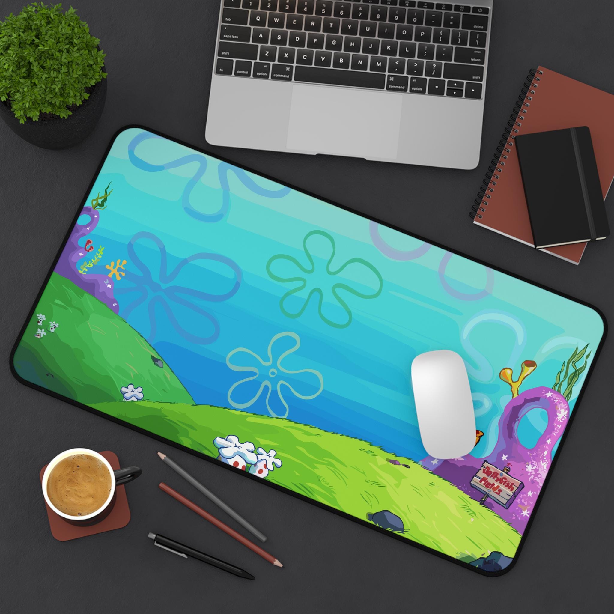 Spongebob Jellyfish Fields Colorful Cartoon Mousepad | 3 Sizes | Gaming ...
