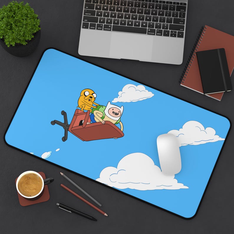 Adventure Time Finn and Jake Sky Blue Aesthetic Mousepad | 3 Sizes ...