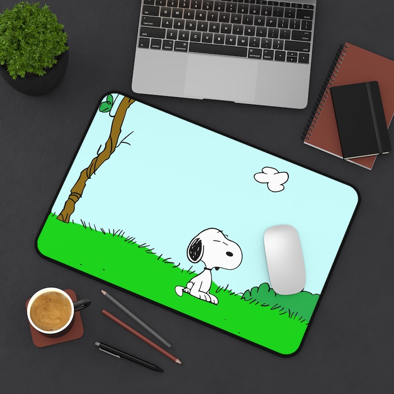 Snoopy Peanuts Vintage Nature Green Blue Cartoon Mousepad 3 Sizes ...