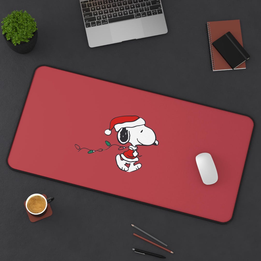 Snoopy Peanuts Holiday Christmas Red Cartoon Mousepad 3 Sizes Gaming ...