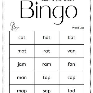 Phonics Bingo CVC Words - Etsy