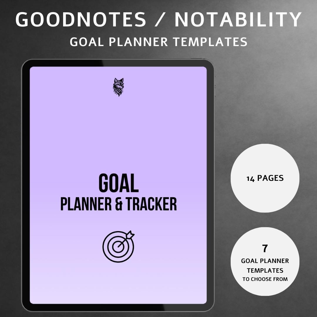 Goal Planner Templates for Goodnotes, Notability Minimalistic Style ...