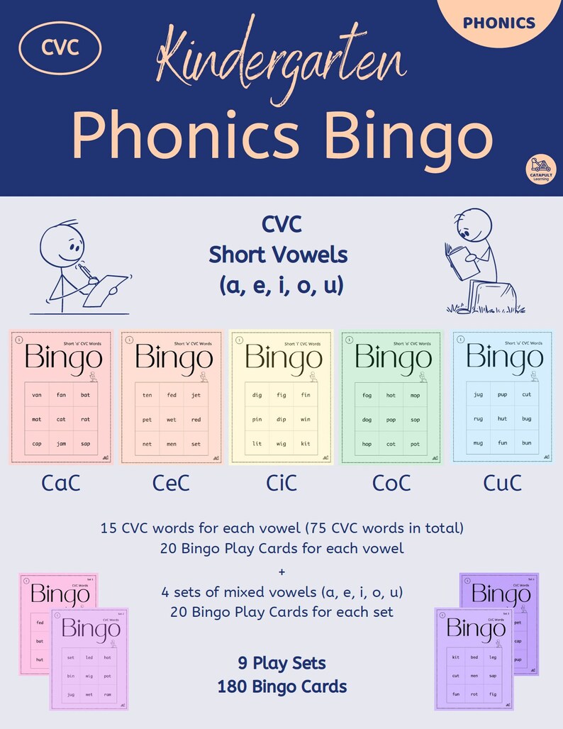Phonics Bingo CVC Words - Etsy