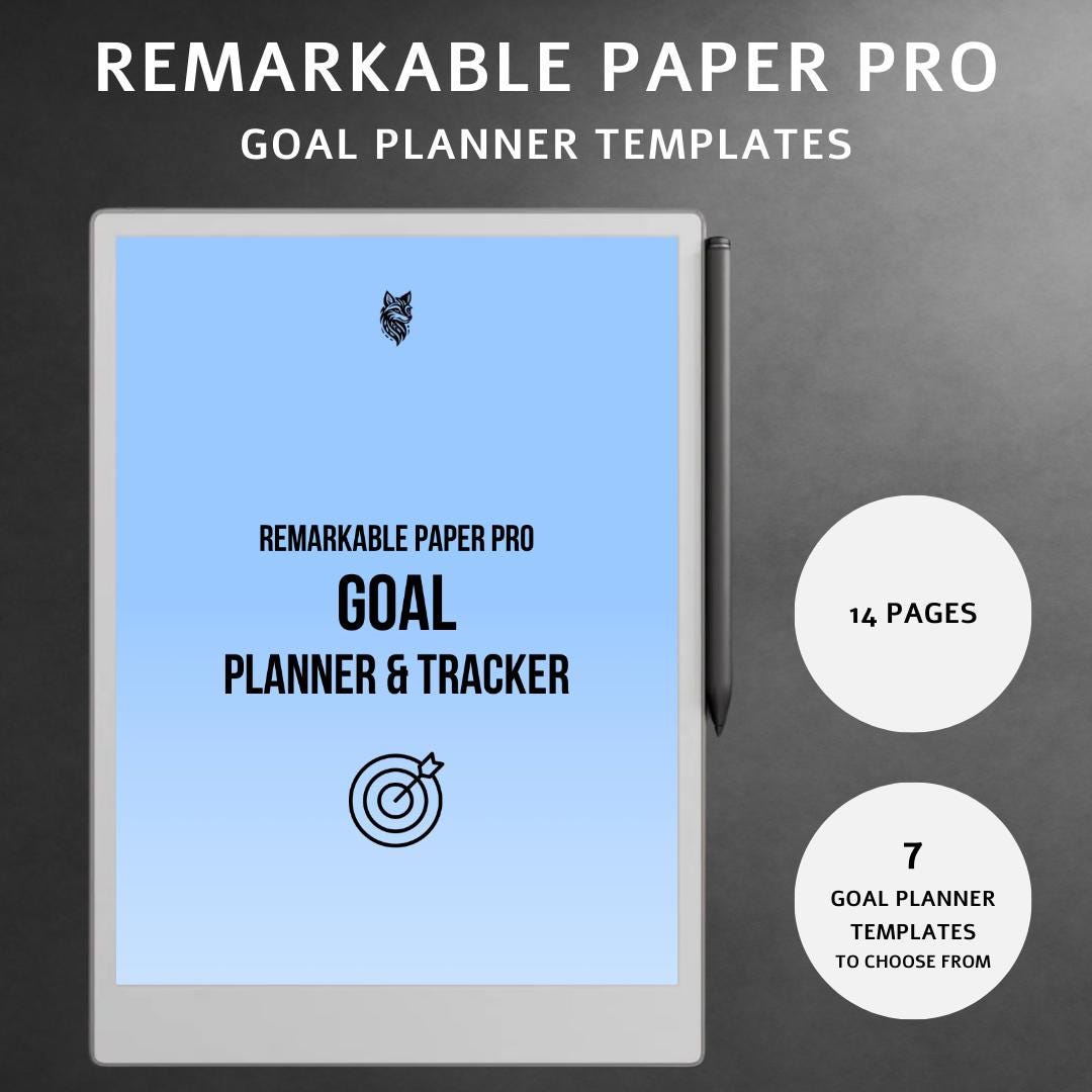 Goal Planner Templates for Remarkable Paper Pro Minimalistic Style ...