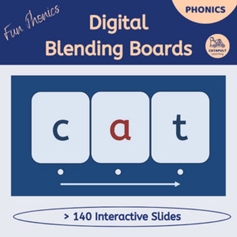 Phonics Digital Blending Boards CVC Words - Etsy