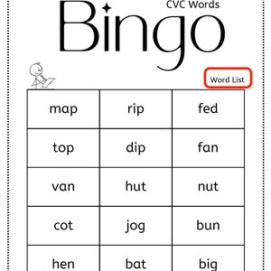 Phonics Bingo CVC Words - Etsy