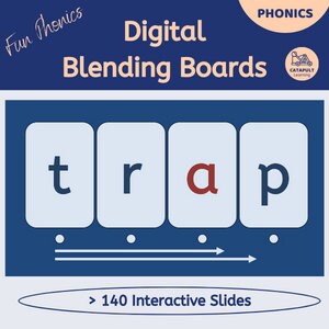 Phonics Digital Blending Boards Consonant Blends CCVC Words - Etsy