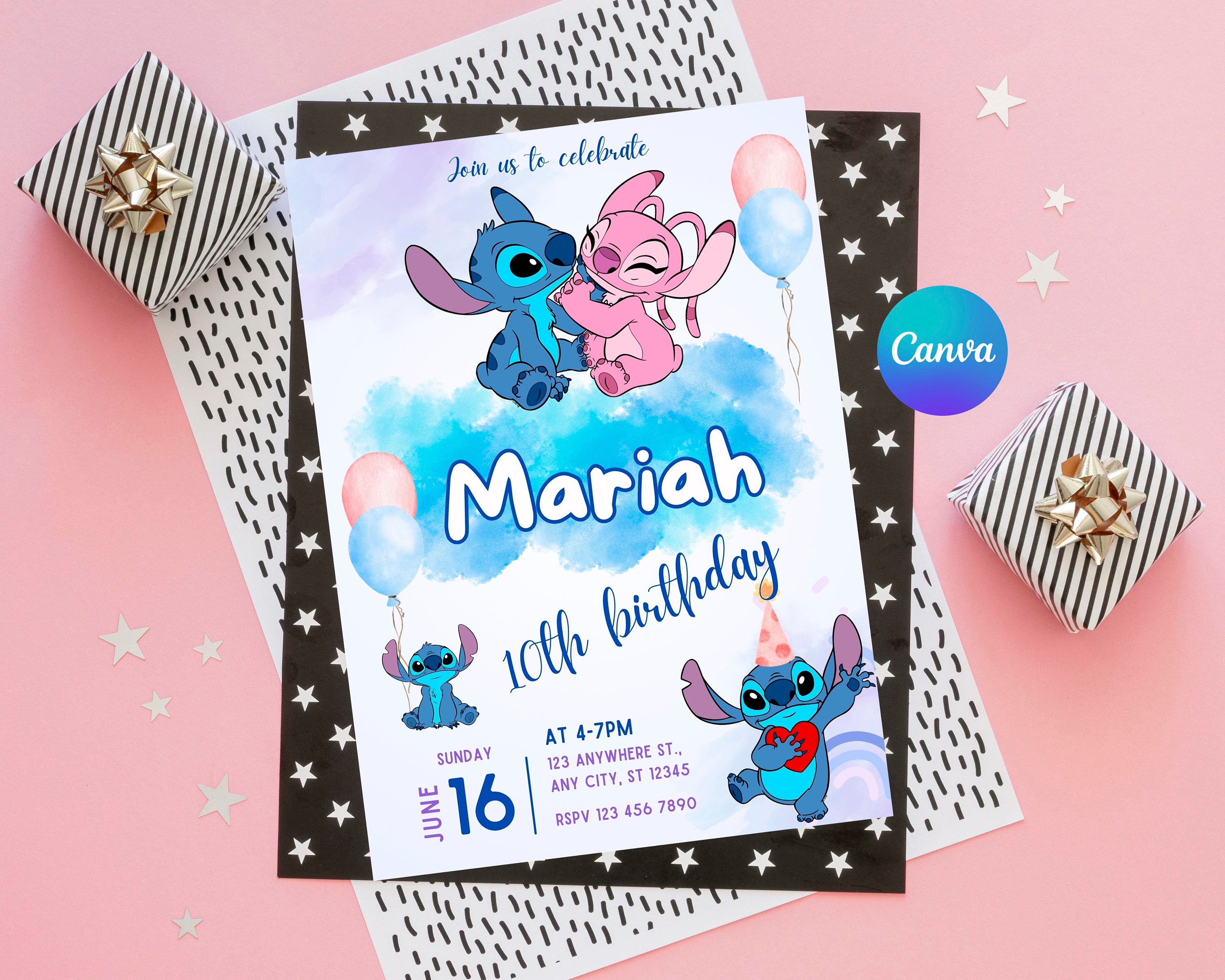 EDITABLE Stitch Invitation, Lilo & Stitch Birthday, Cute Invite, Stitch ...