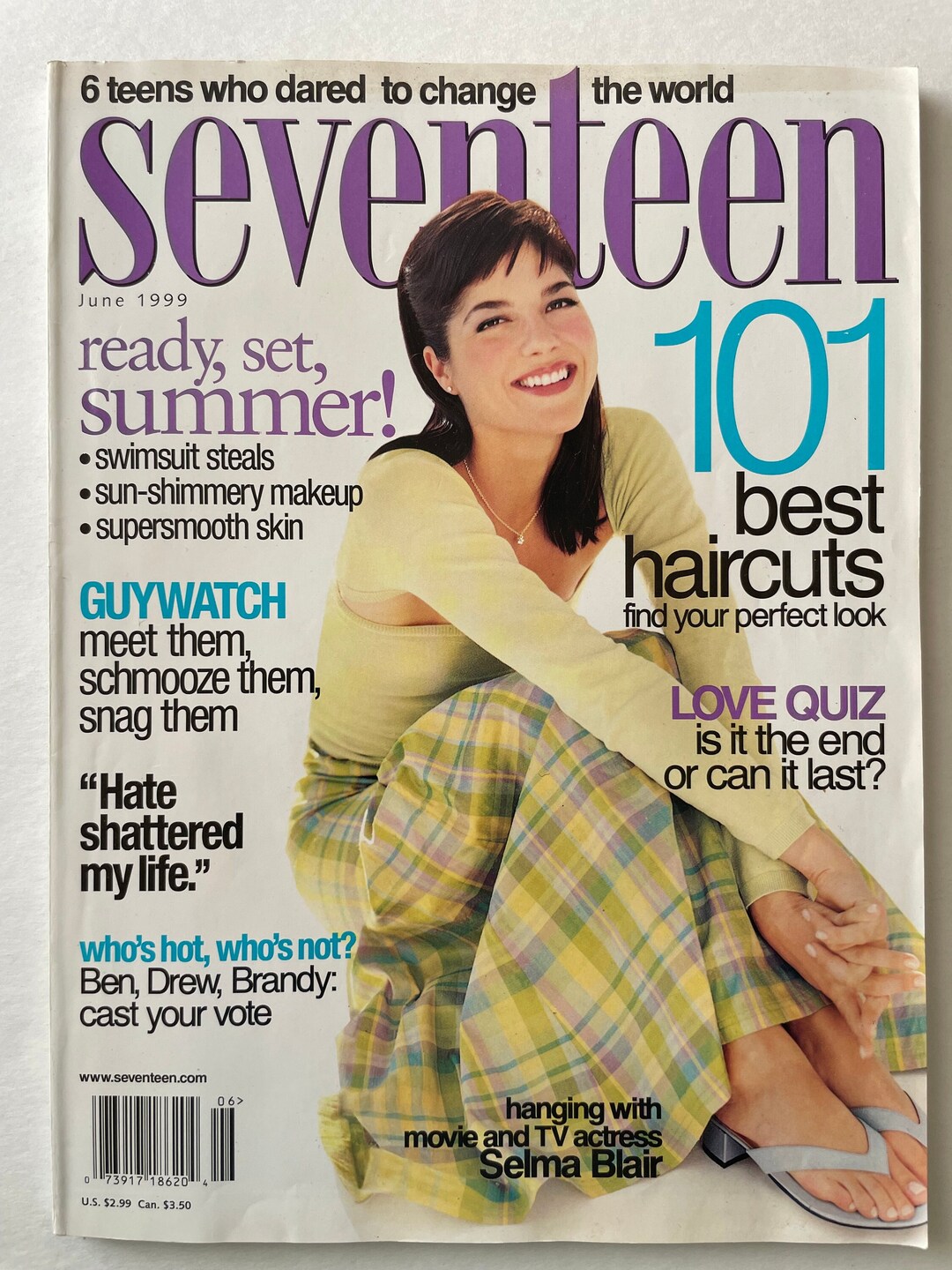 90's Seventeen Vintage Magazine, June 1999 - Selma Blair - Etsy