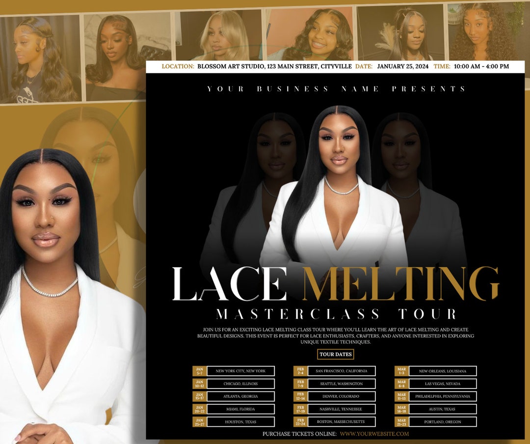 Masterclass Flyer, Flyer Template, Class Flyer, Lace, Lace Wig, Hair ...