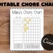 Editable Chore Chart Digital Download Instant Download Printable - Etsy