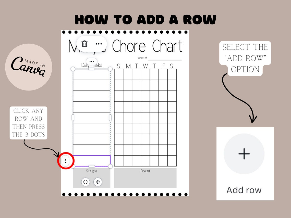 Editable Chore Chart Digital Download Instant Download Printable - Etsy