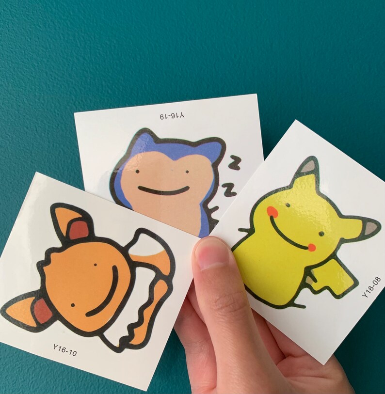 Pokemon Temporary Tattoos Pikachu, Eevee, Charmander Great for Kids and ...