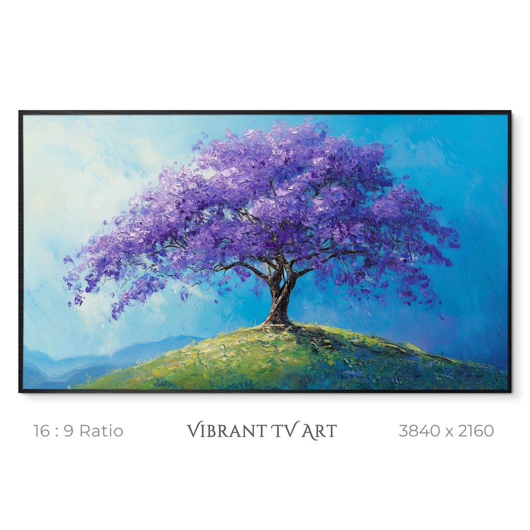 Jacaranda Painting for the TV, Spring Frame TV Art, Digital Tv Artwork ...