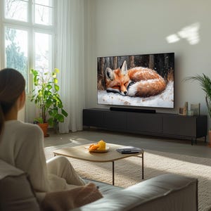 Red Fox Frame TV Art, Fox Painting Download, Fox TV Art, Digital Winter ...